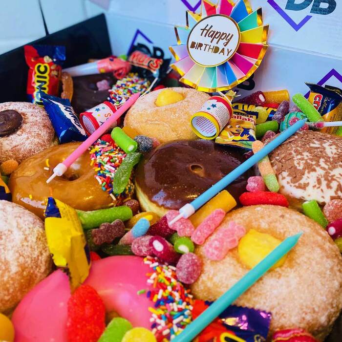 BIG Donut Birthday Box & Balloon – Dessert Boxes