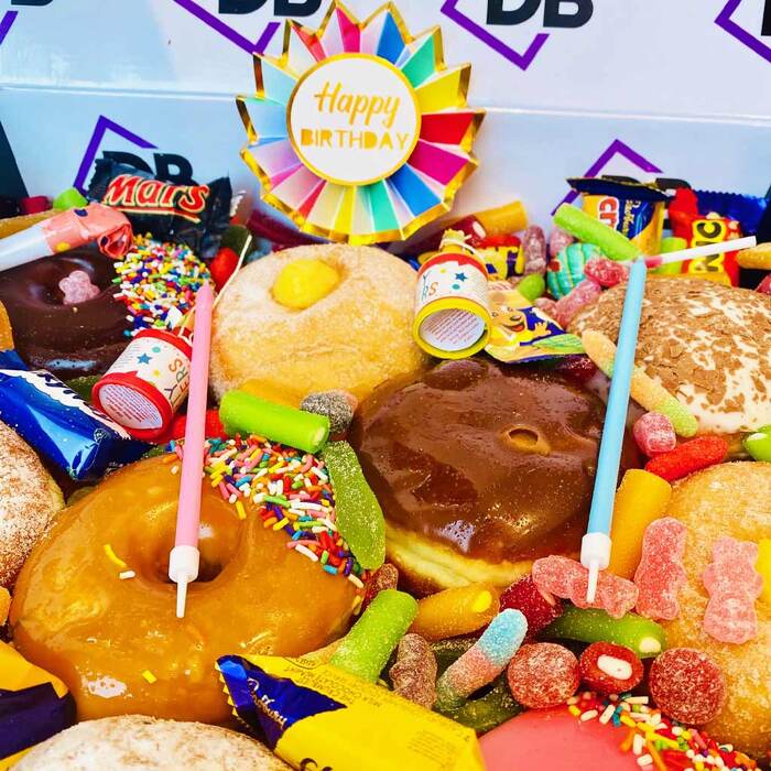 BIG Donut Birthday Box & Balloon – Dessert Boxes