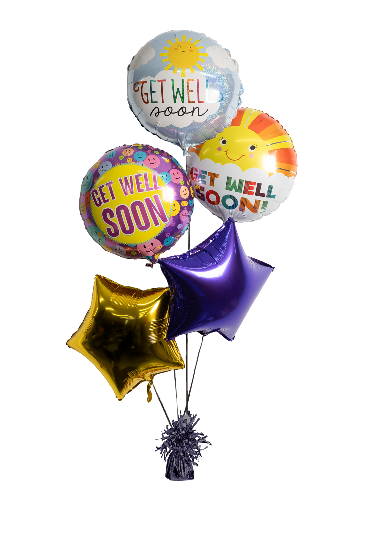 5pc Get Well Soon Balloon Bouquet – Dessert Boxes