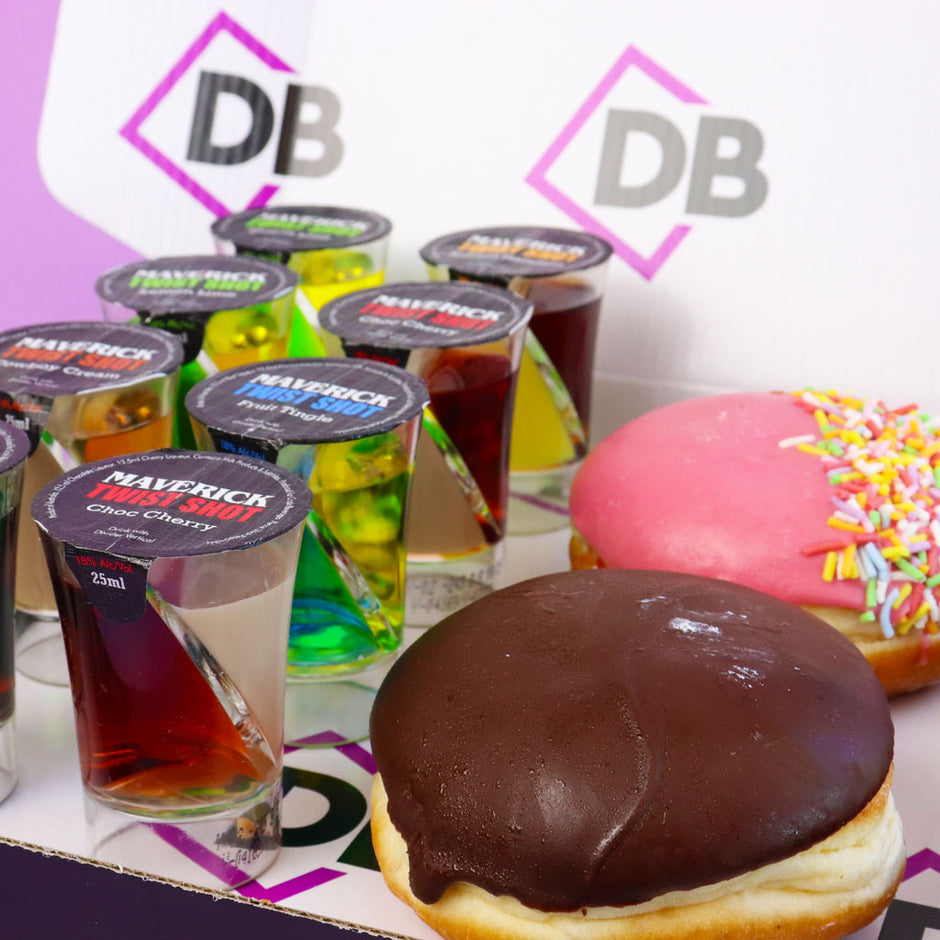 Donuts and 8 x Shots Box – Dessert Boxes